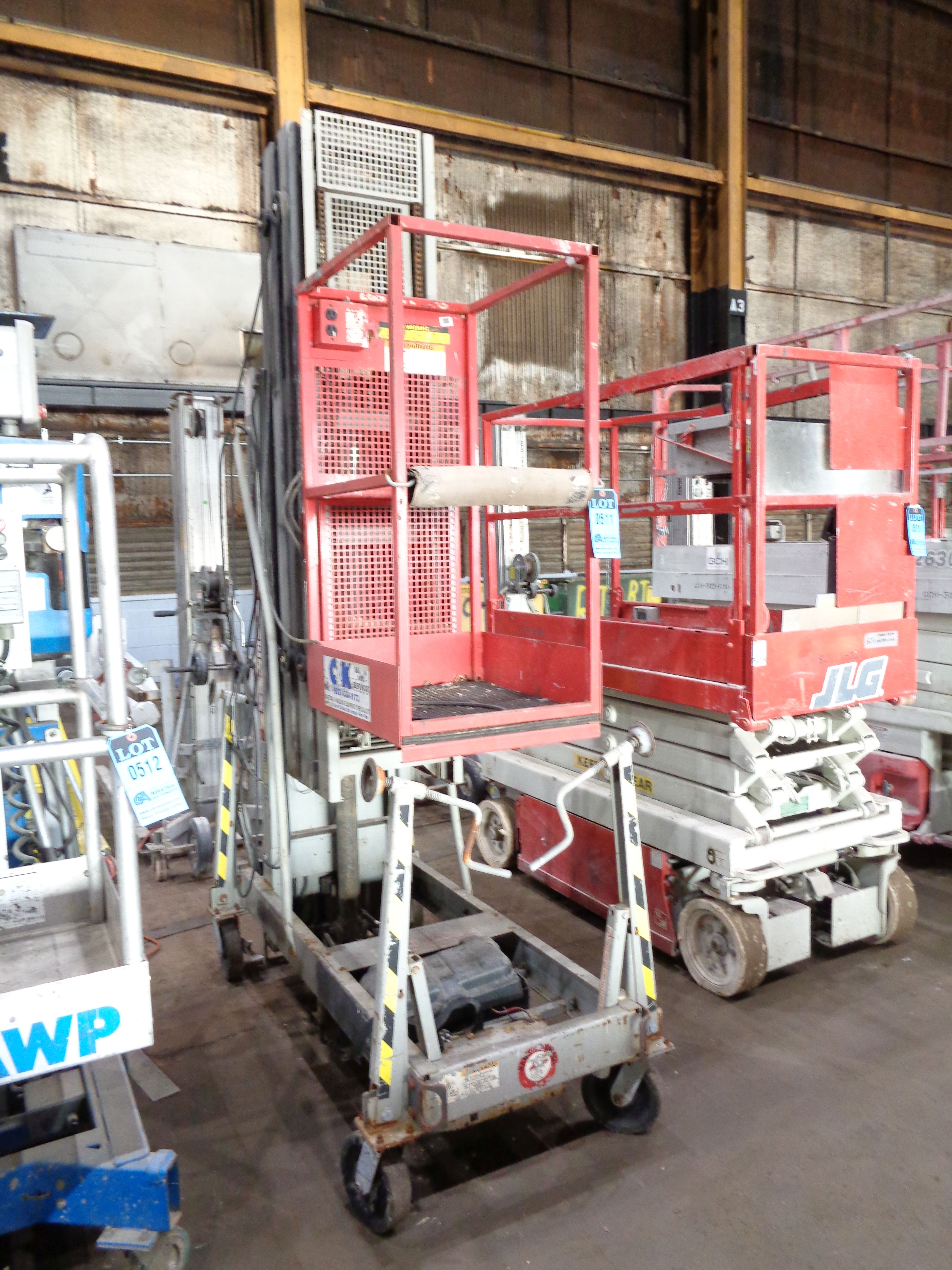 MEC MODEL 24D "HANDY HERMAN" ELECTRIC VERTICAL MAN LIFT; S/N 754096, 24 ...