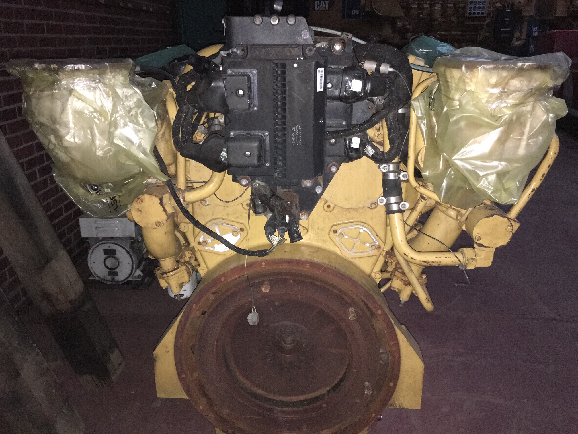 * Caterpillar V12 Marine Diesel Engine A Caterpillar V12 1250HP Marine ...