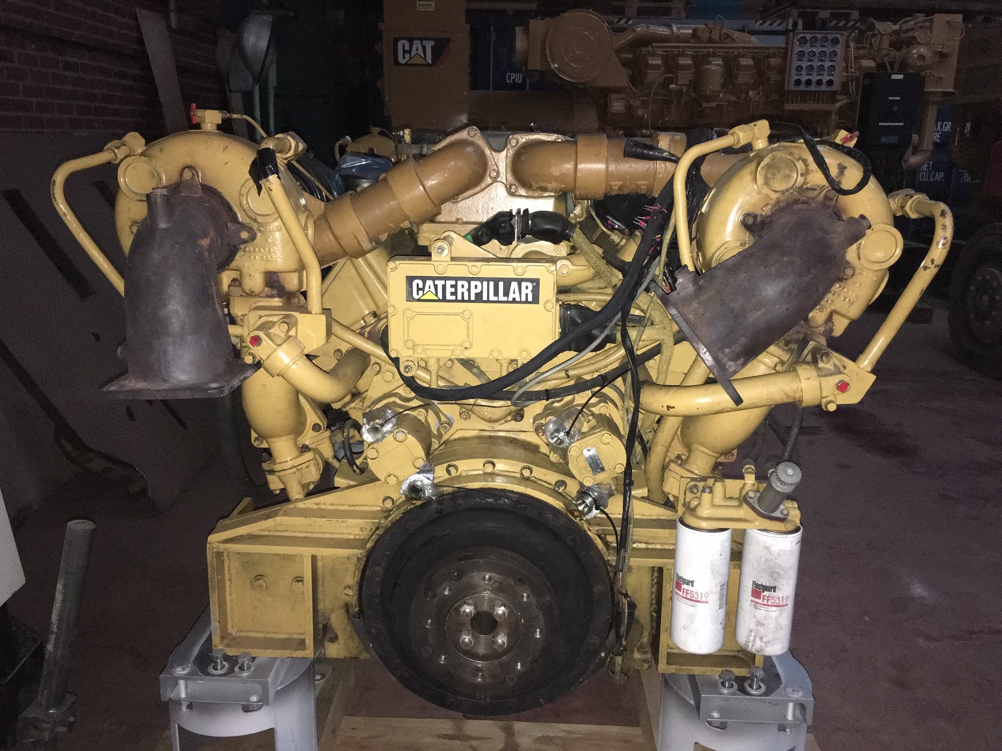 * Caterpillar V12 Marine Diesel Engine A Caterpillar V12 1250HP Marine ...