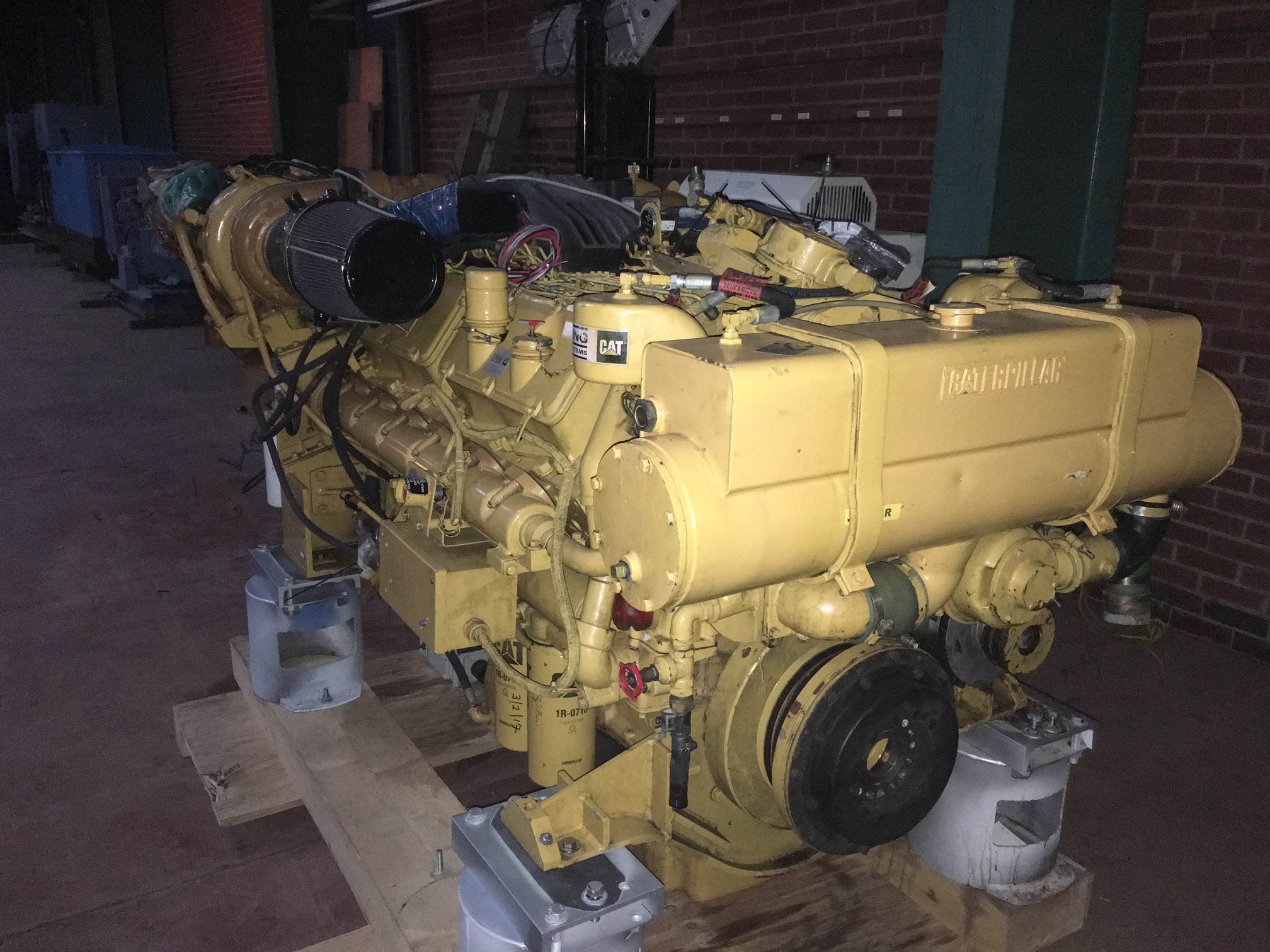 * Caterpillar V12 Marine Diesel Engine A Caterpillar V12 1250HP Marine ...