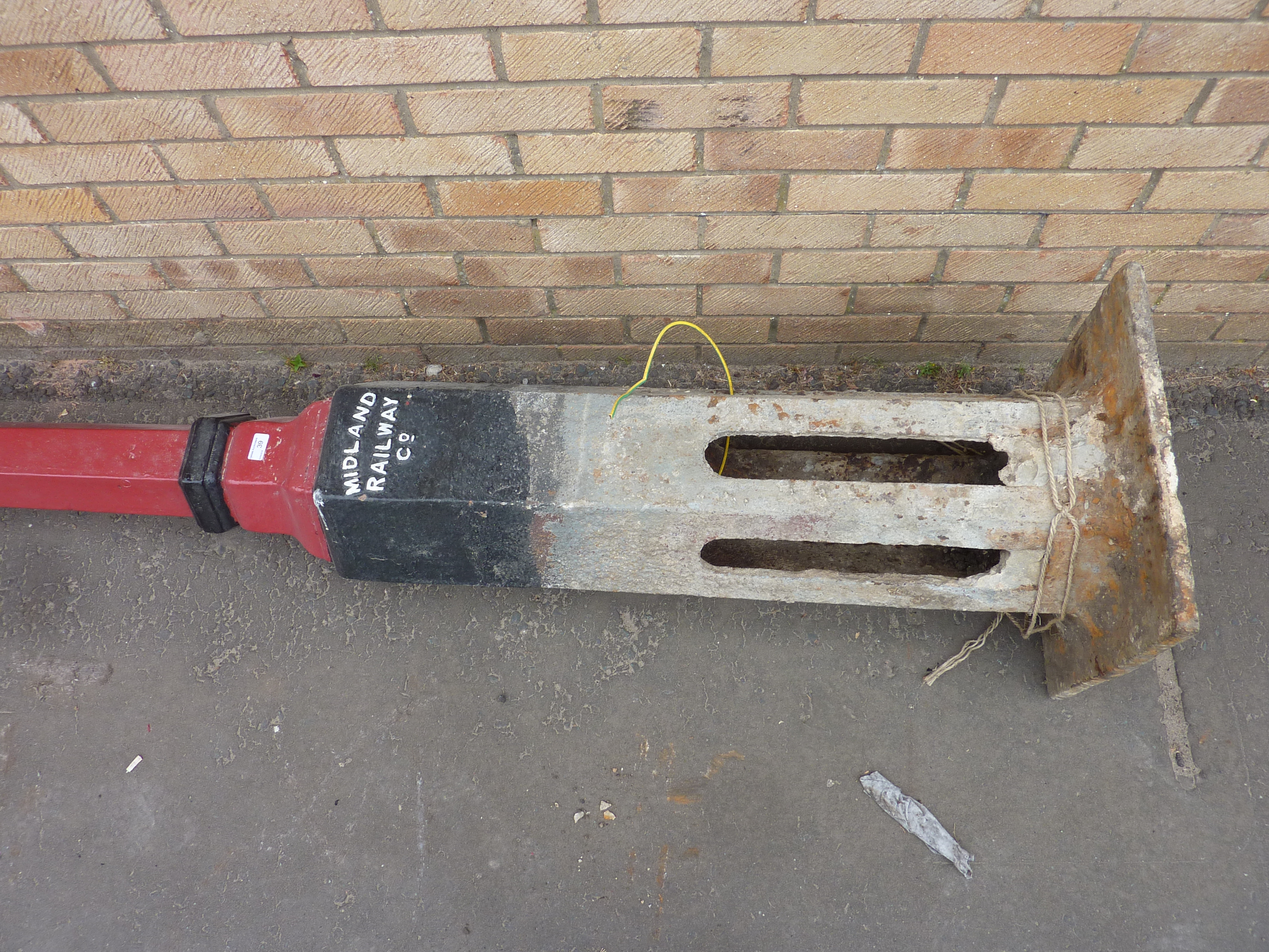 Midland Railway Company cast metal lamppost of octagonal form and ...