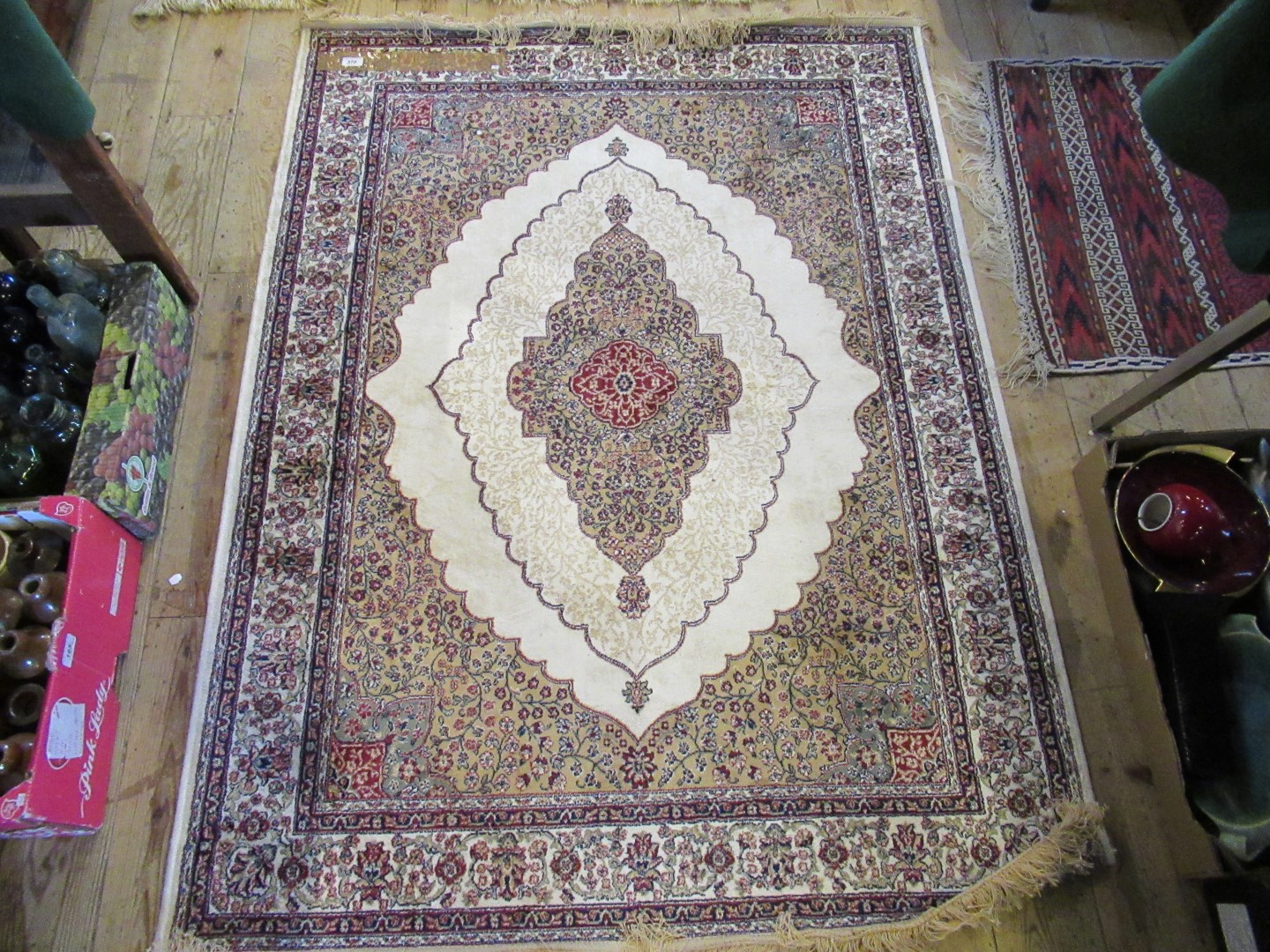 A late 20th century machine made Zrabi carpet of Eastern design, 160cm ...