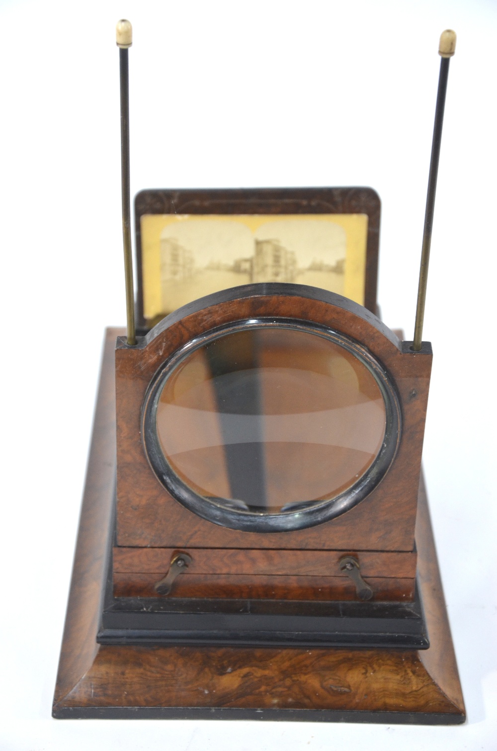 A Victorian stereo graphoscope of typical rectangular and folding form ...