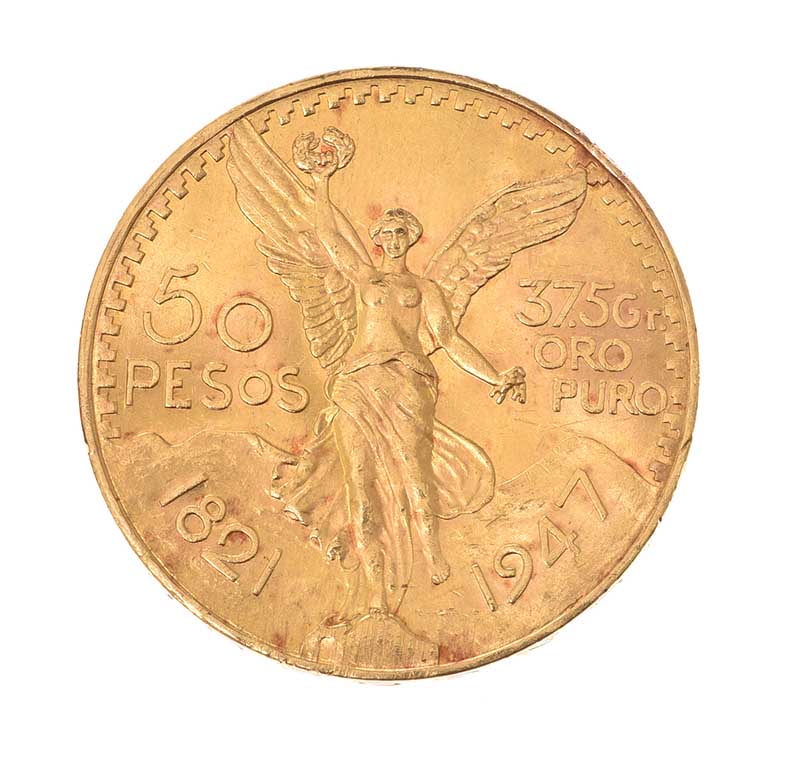 1947 CENTENARIO MEXICAN GOLD BULLION COIN. IN GOOD CONDITION.