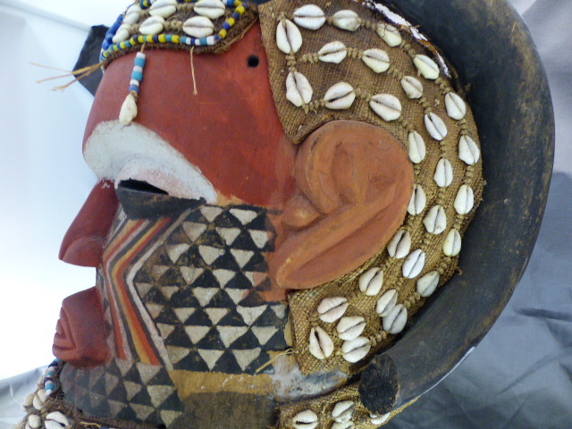 African ZULU mask on stand