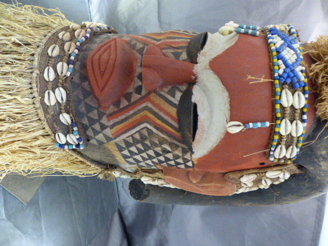African ZULU mask on stand