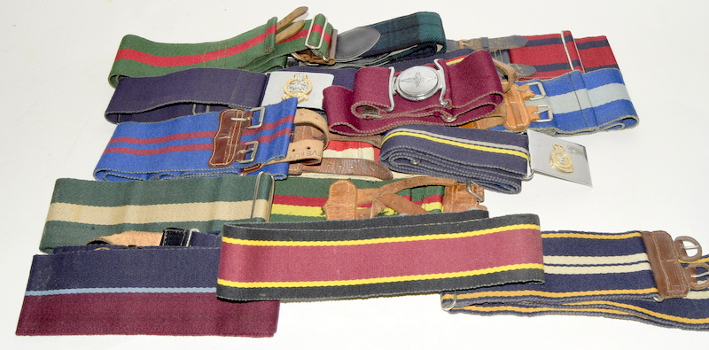 A good selection of 15 British Army stable belts including the ...