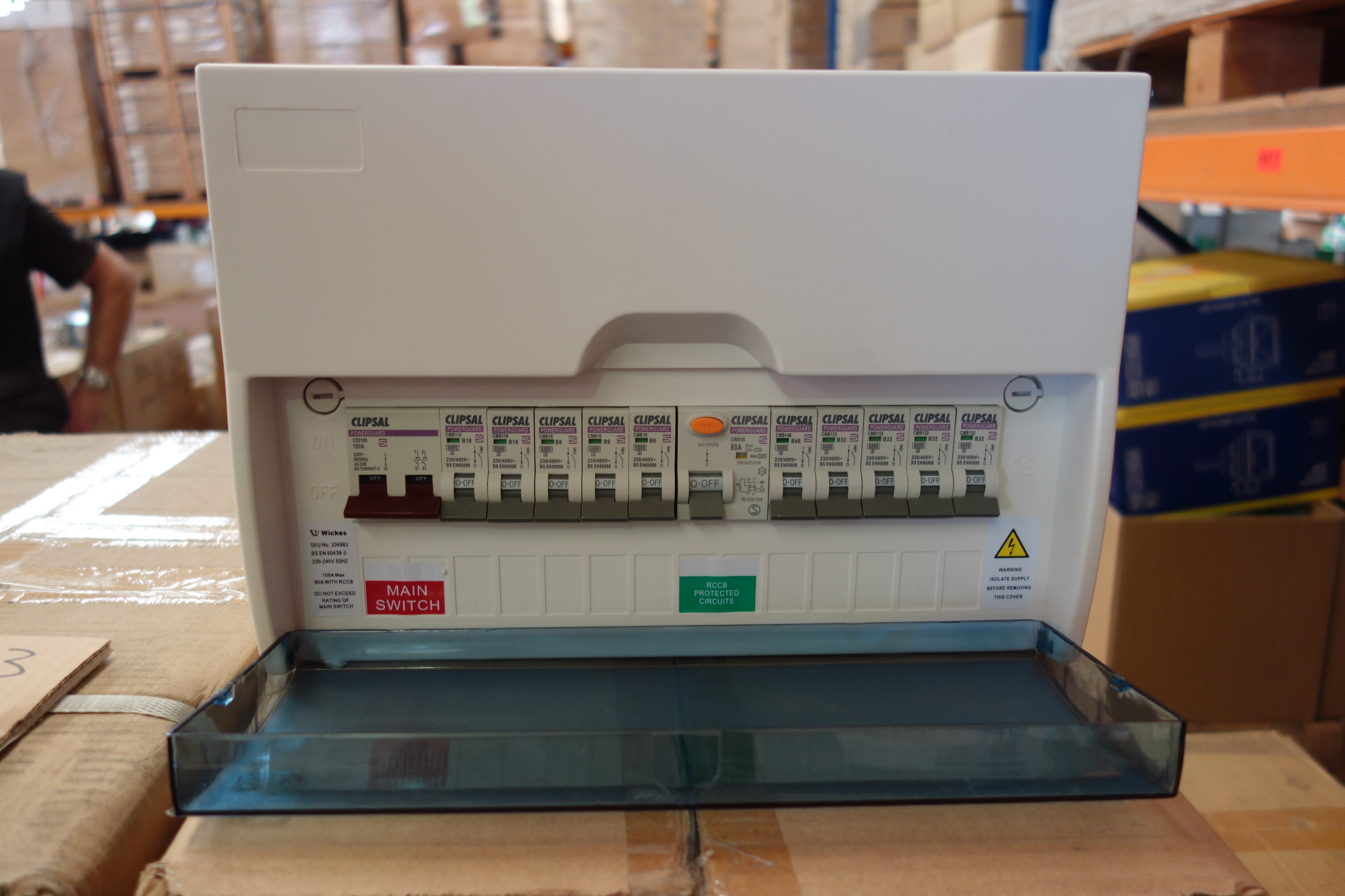 4 X Clipsal 10W Split Load Consumer Unit With 100A Isolator 80A RCD 10 ...