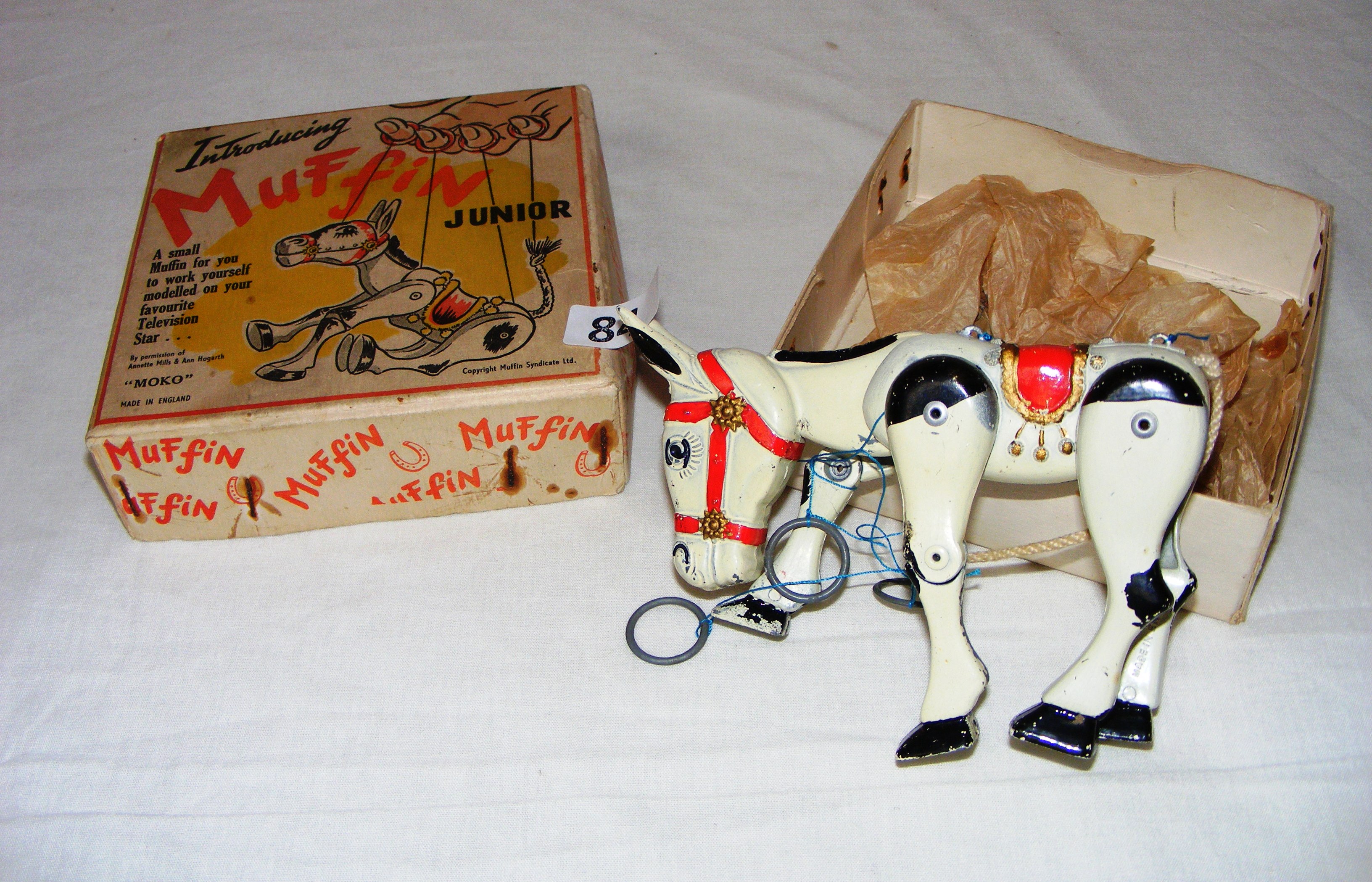 A vintage 1950's boxed puppet Muffin the Mule Junior in its original ...
