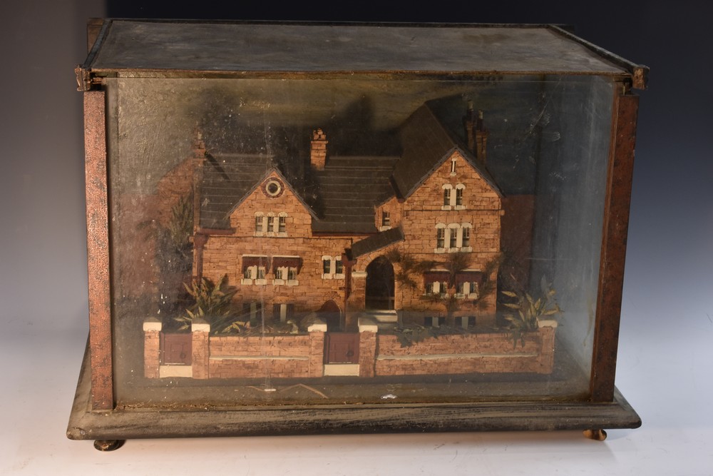 A late Victorian cork architectural diorama, the model as a substantial ...