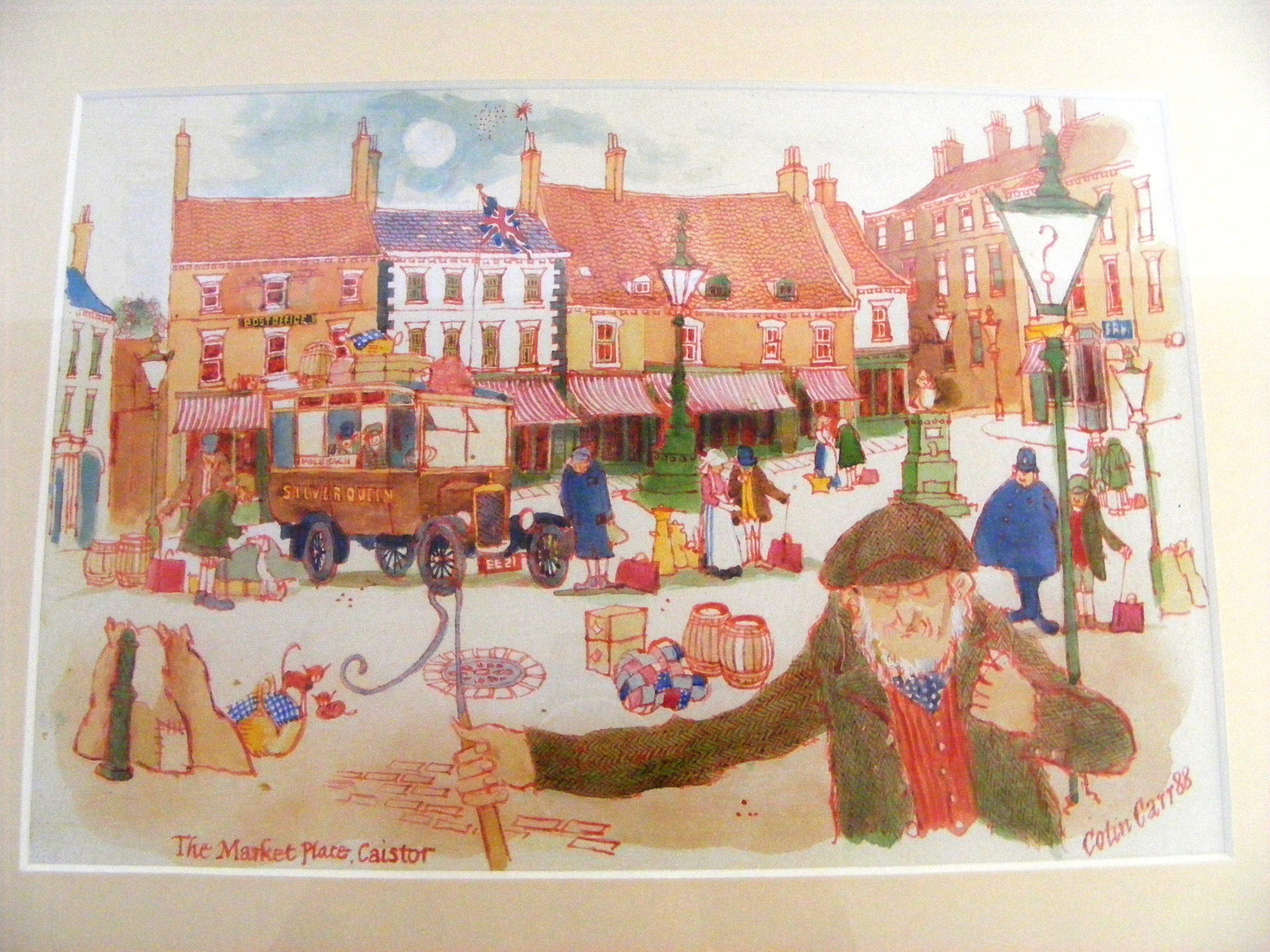 A Colin Carr original watercolour painting of "The Market Place ...