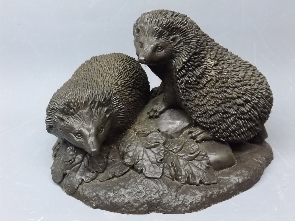 Heredities composition model, two hedgehogs, signed Tom Mackie