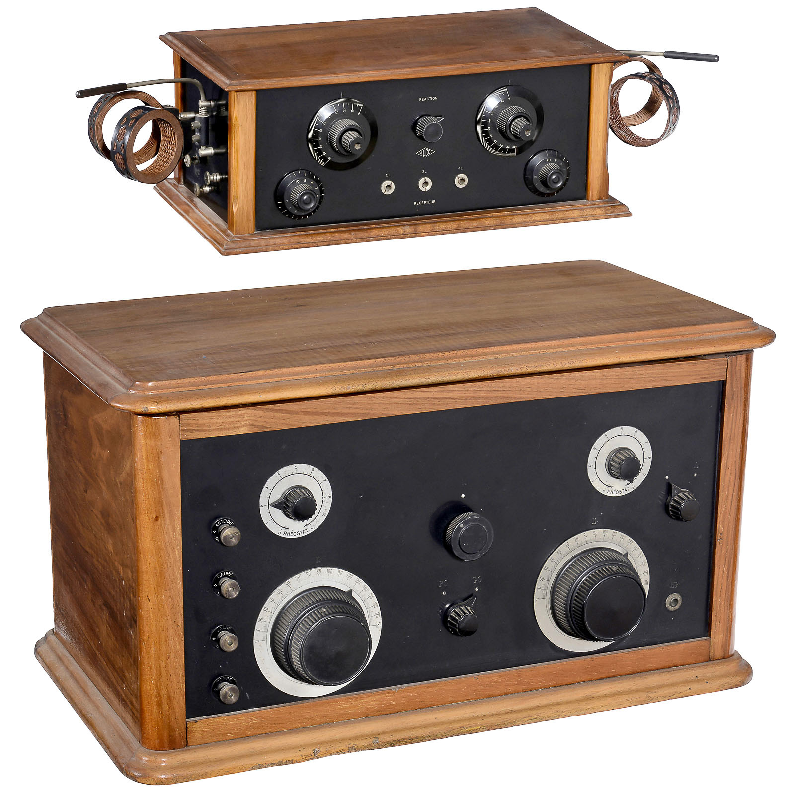 2 French Tube Radios, c. 1927 1) "Radio Delta" type A-8, by "Losange et ...