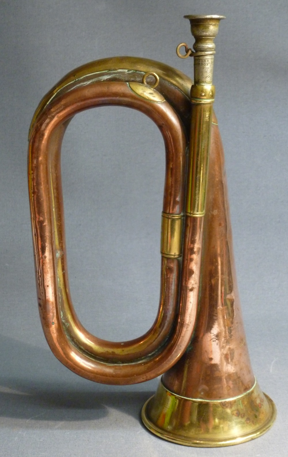 HENRY POTTER & CO. WWI BRASS AND COPPER BUGLE, STAMPED LONDON 1915 (L ...