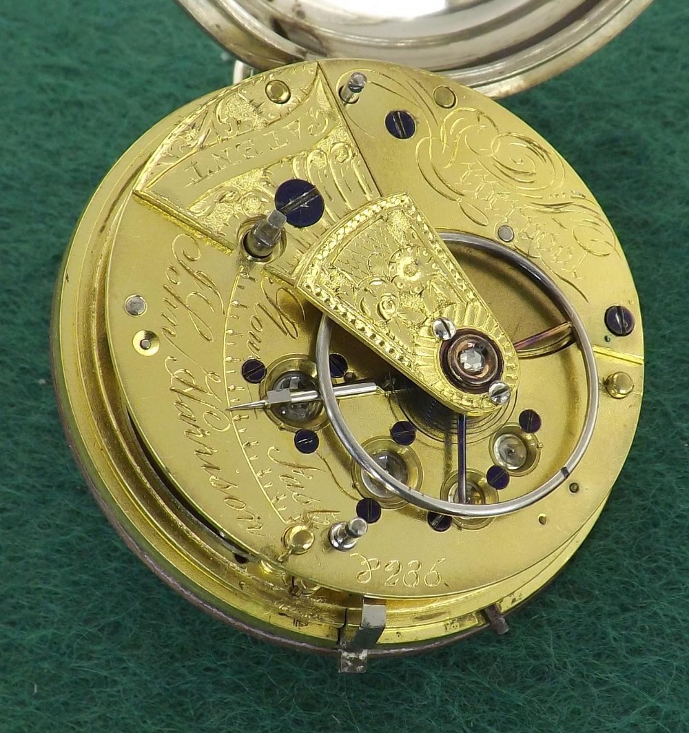 English silver fusee lever pocket watch, Chester 1877, signed John ...