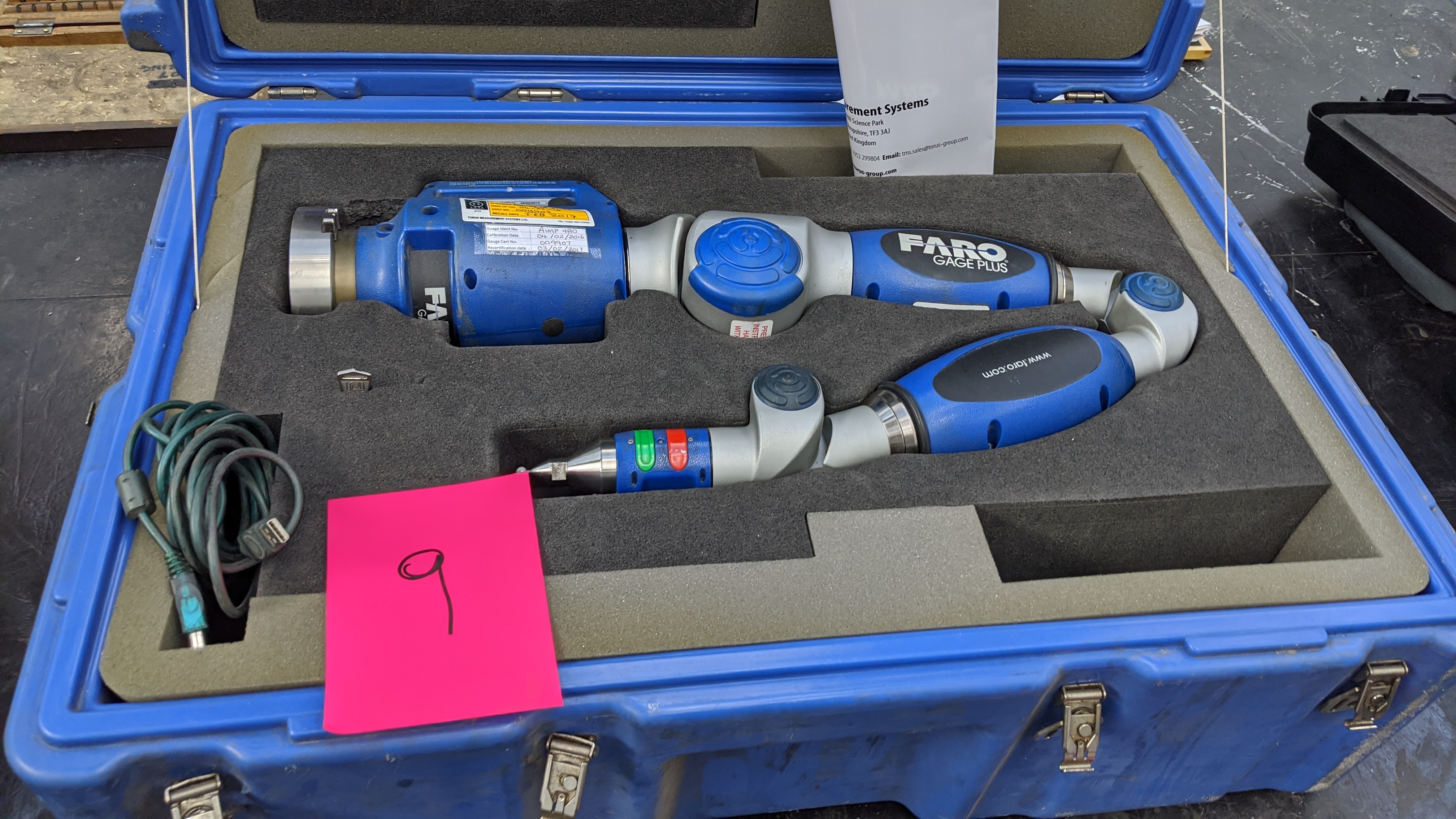 Faro Gage Plus measuring arm, model F04, serial no. F04-02-06-21765 ...