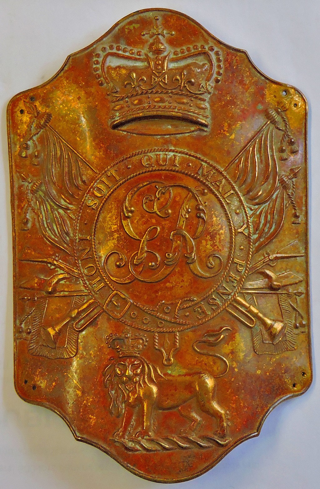 British 17th century Army Stove Pipe Shako Officers Plate General ...