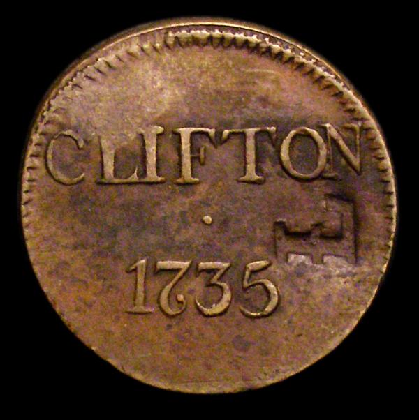 Colliery Token Clifton 1735 Crest of the Lowther family, a dragon ...