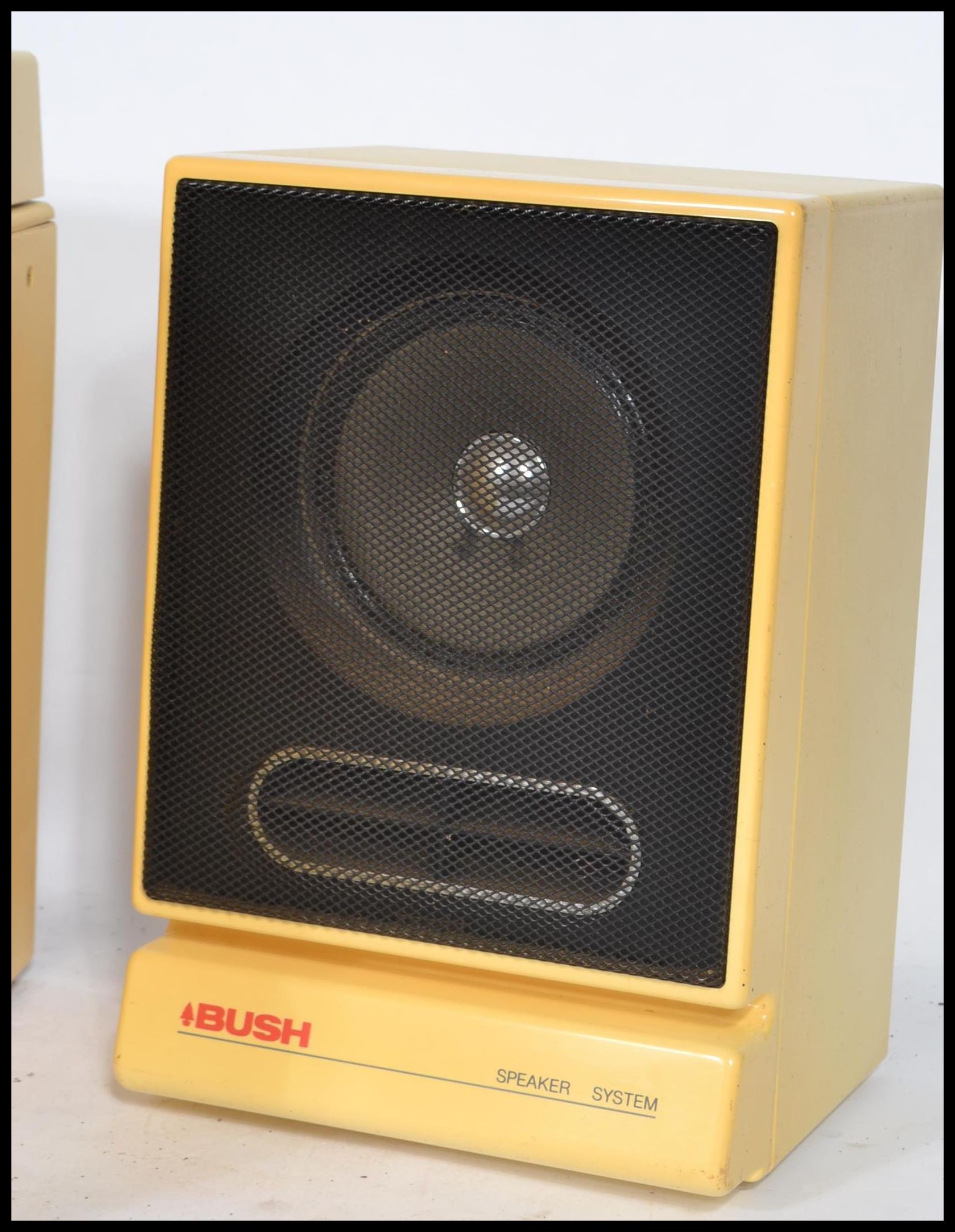 A vintage Bush Radio 1980's white / cream hi-fi stereo system having ...