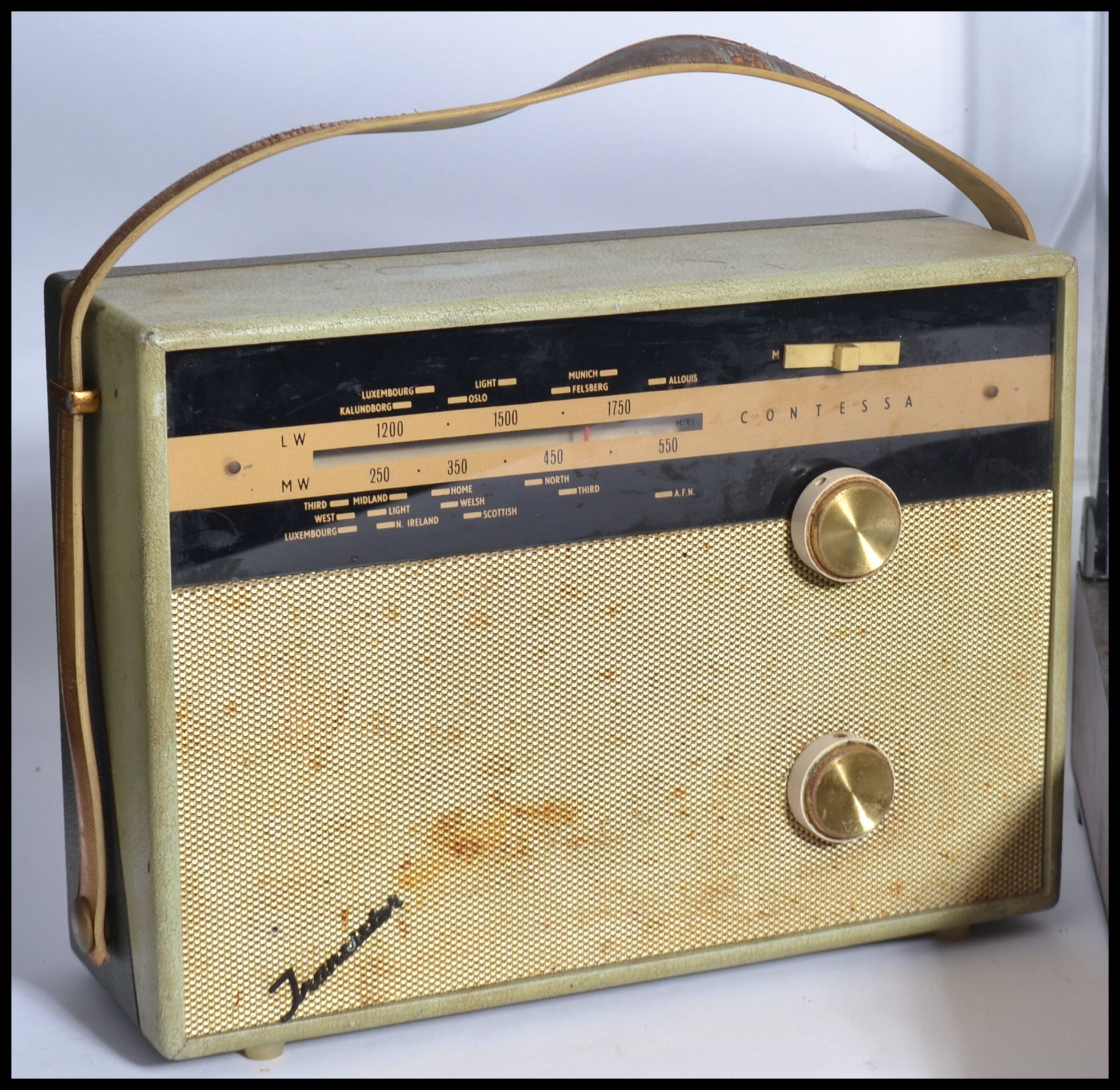 A group of vintage 20th century retro radios , record players etc ...