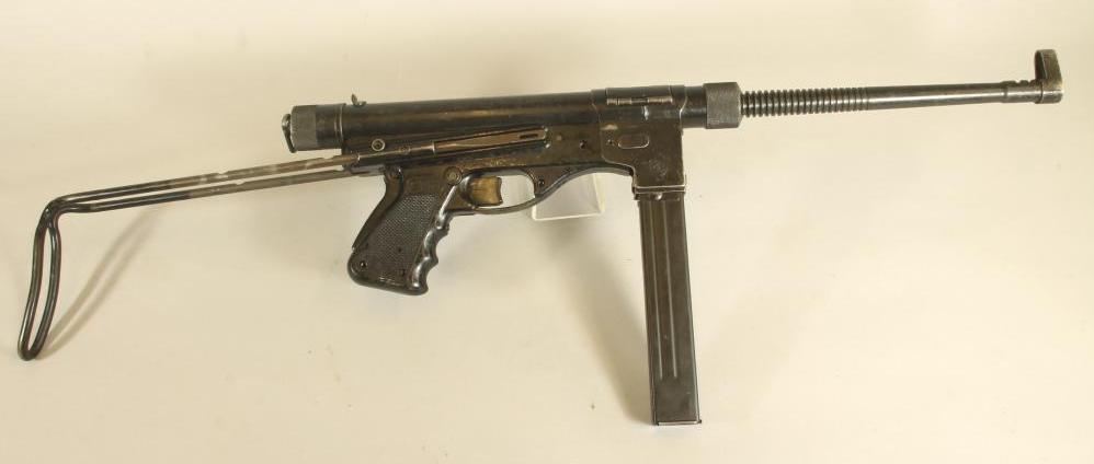 A DEACTIVATED BELGIAN VIGNERON M2 SUBMACHINE GUN, with front sight ...