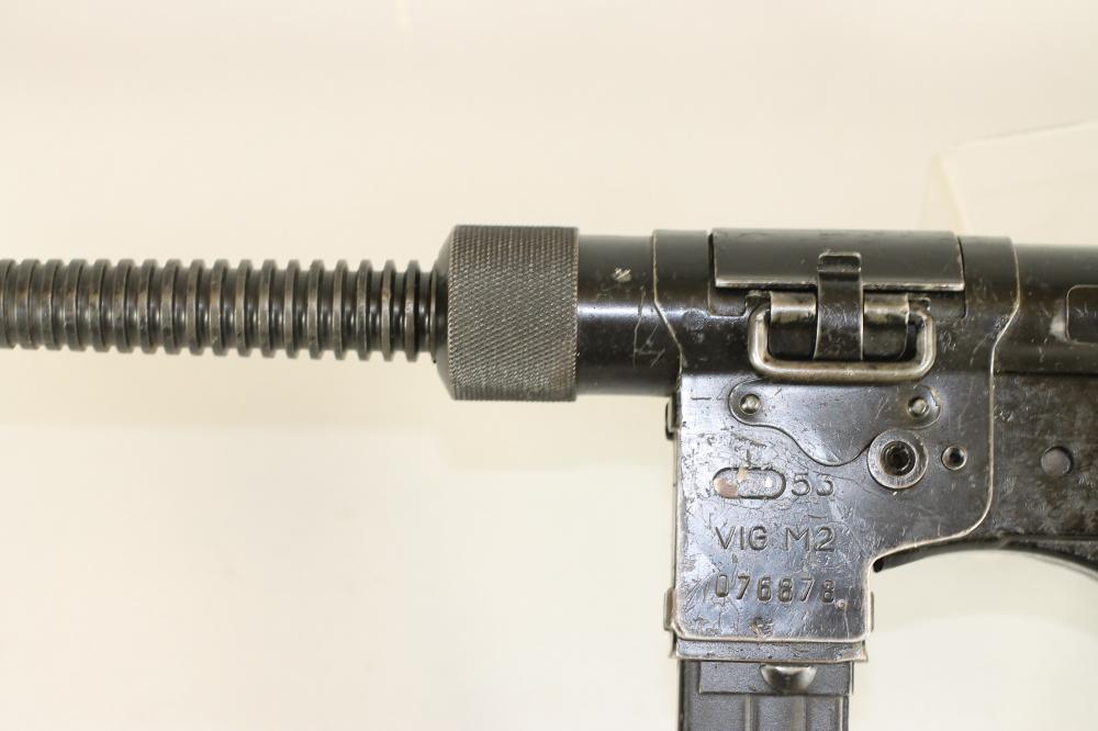 A DEACTIVATED BELGIAN VIGNERON M2 SUBMACHINE GUN, with front sight ...
