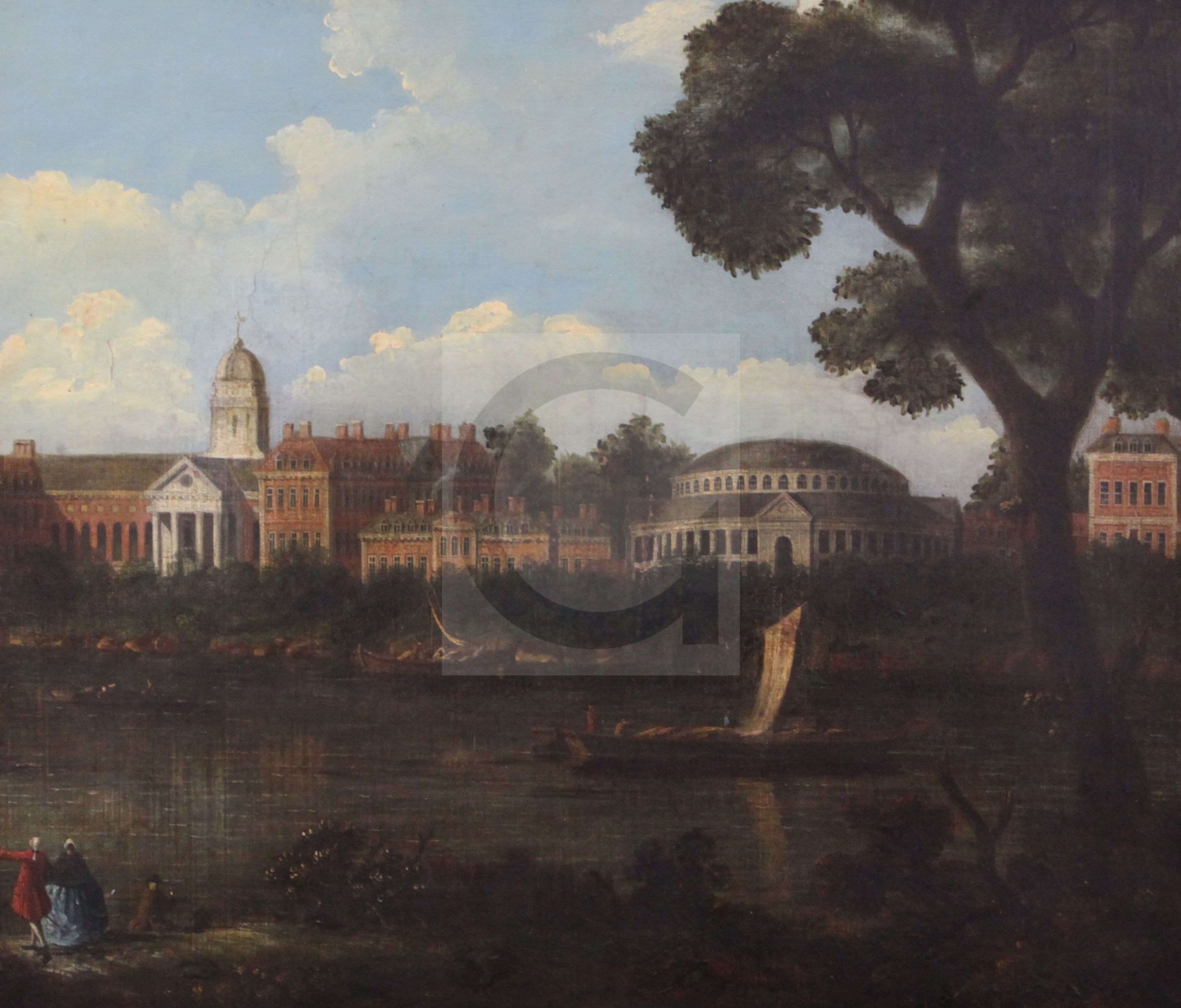 Attributed to Samuel Scott (1702-1772)oil on canvasA view along the ...