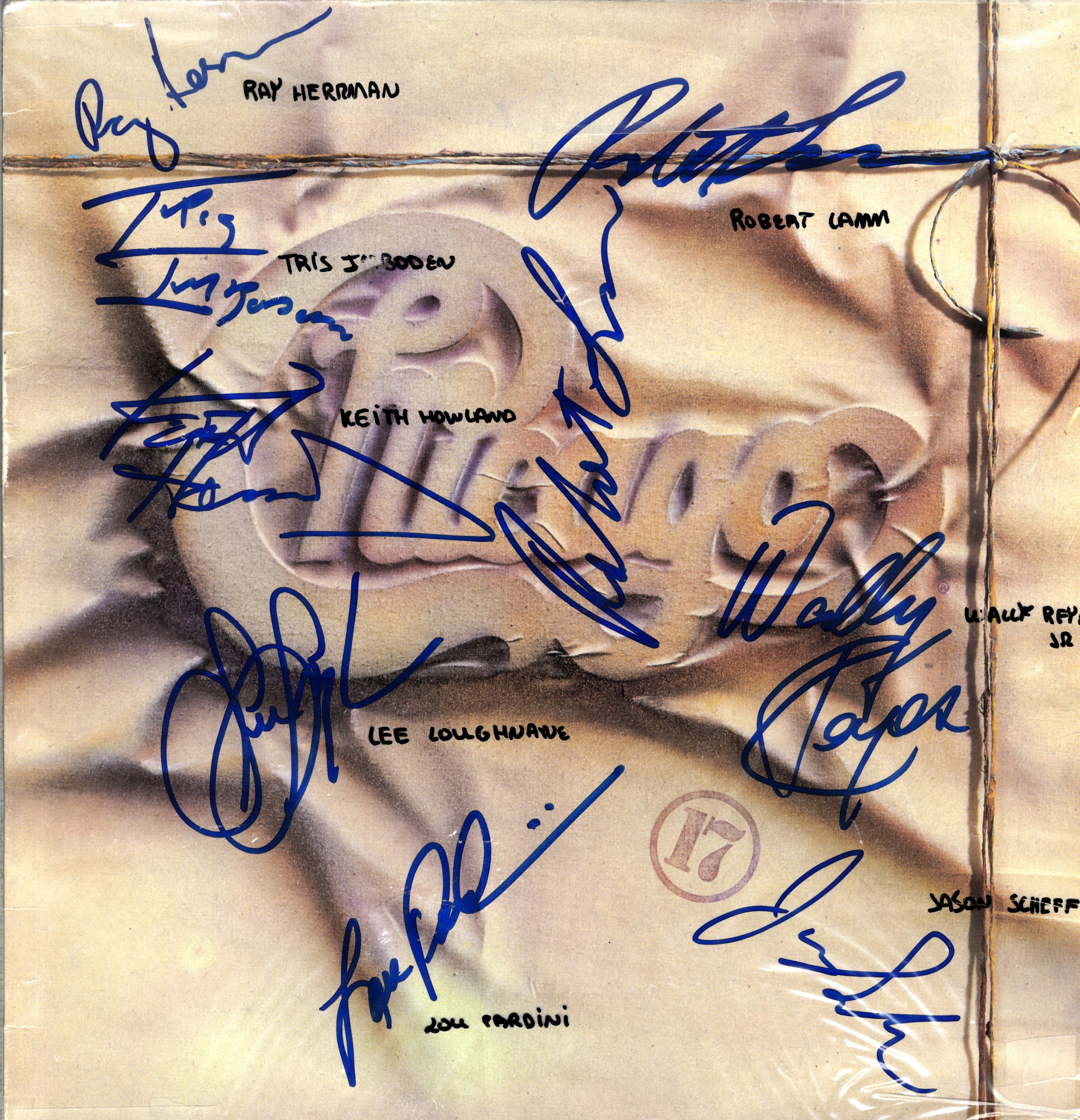 CHICAGO: Signed album record sleeve for Chicago 17 (1984) by eight ...