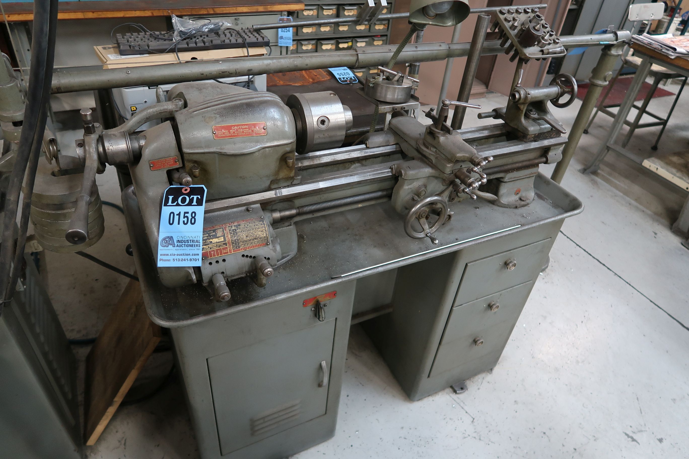 9" X 20" SOUTH BEND MODEL A PRECISION LATHE; S/N N/A, 5-C COLLET CHUCK ...