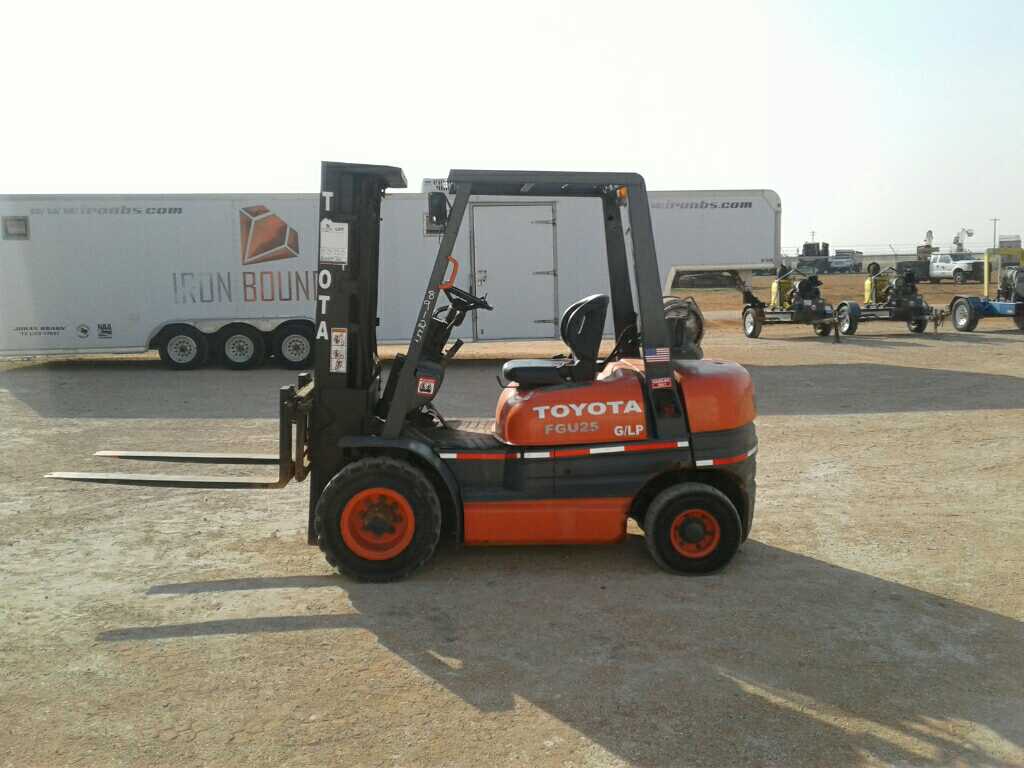 Toyota FGU25 Forklift, 3 Stage, Side Shift, Liquid Propane Gas, 189 ...