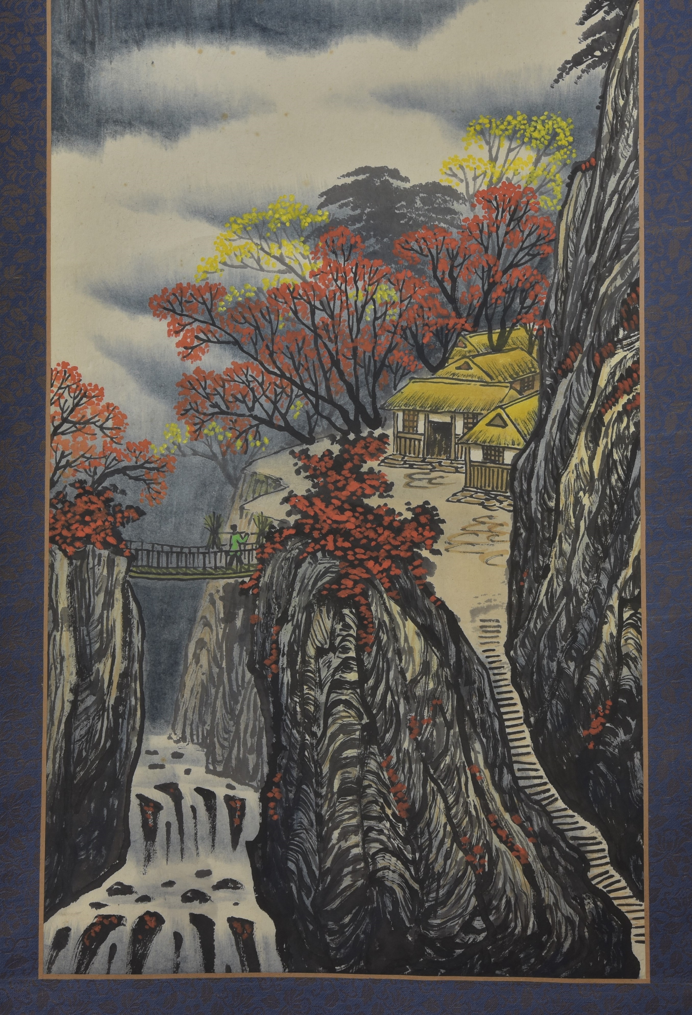 A set of 4 Chinese Shan Shui paintings description of 4 seasons of ...