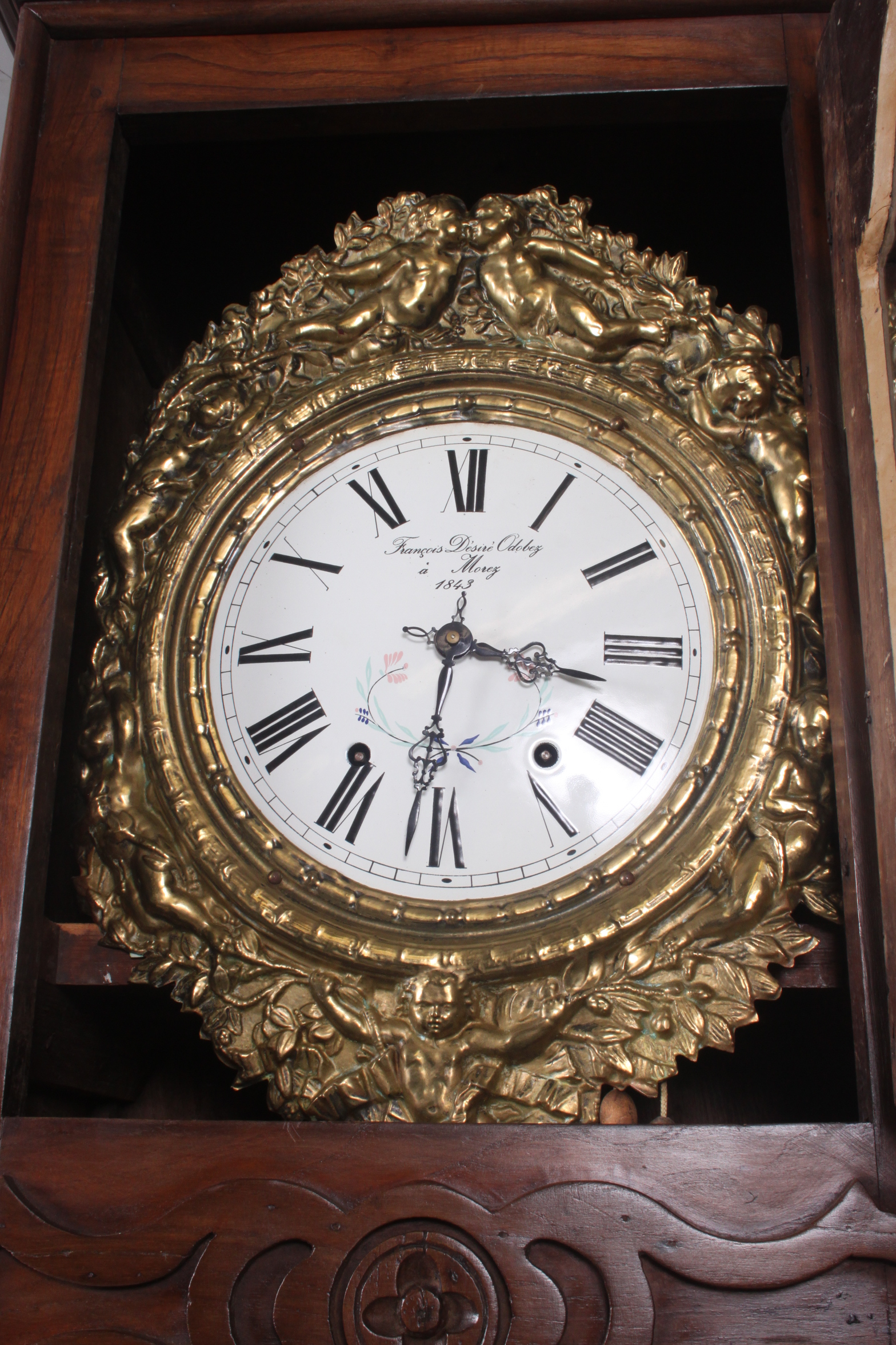 A 19th century French comtoise longcase clock by Francois Desire Odobez ...