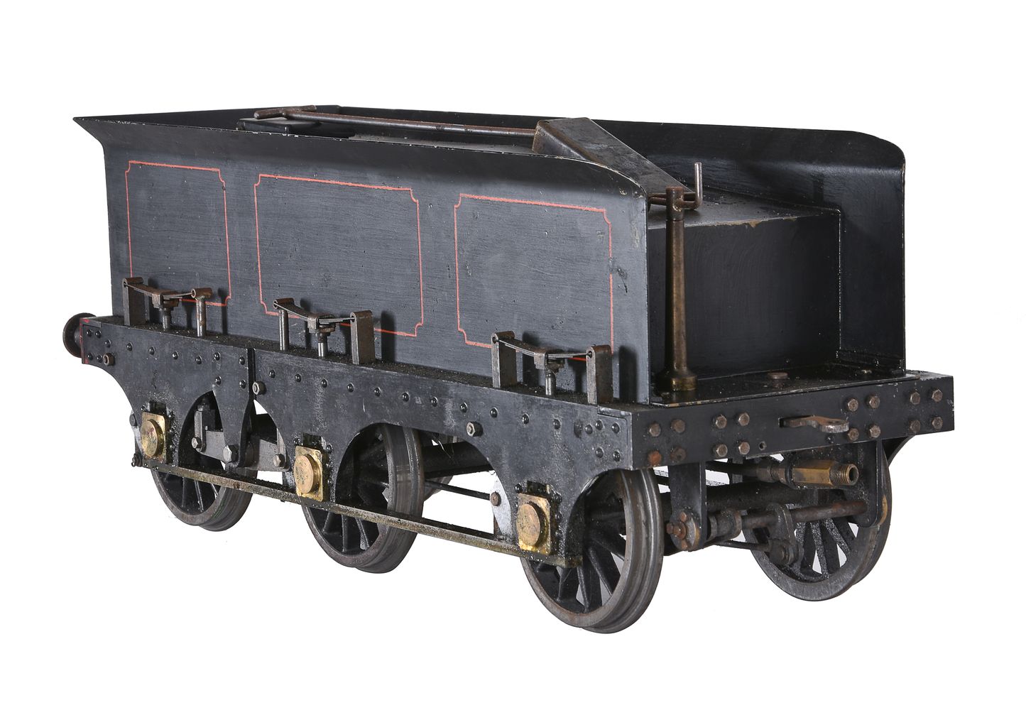 A well-engineered 5 inch gauge six wheel locomotive tender, with fitted ...