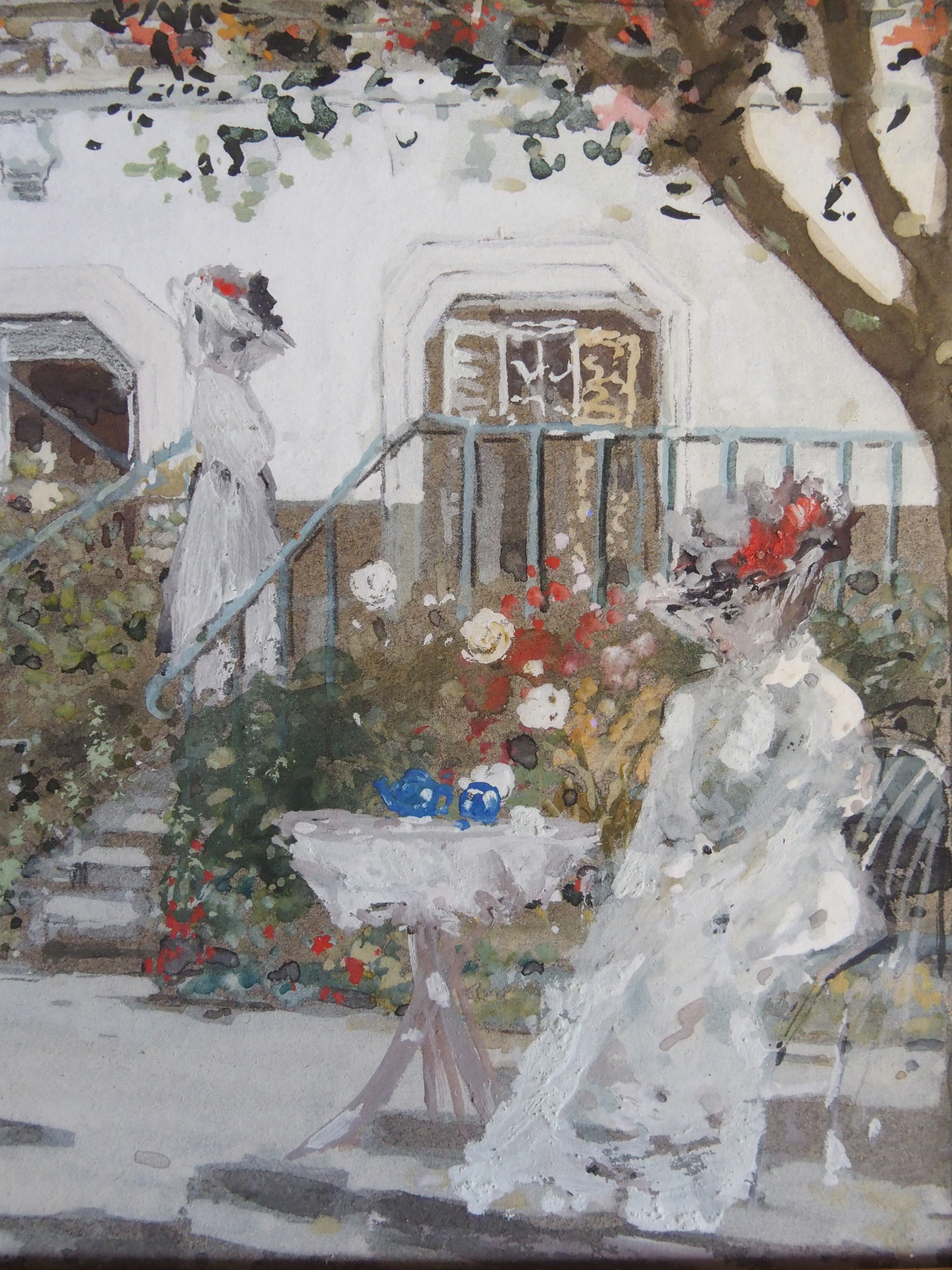 JAMES KAY RSA, RSW (Scottish 1858 - 1942) TEA IN A SUNLIT GARDEN ...