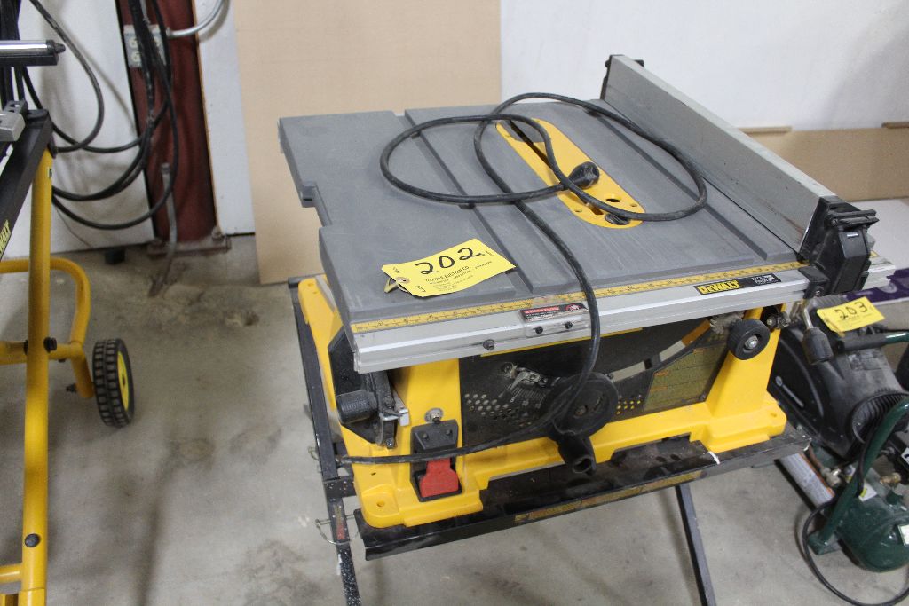 DeWalt table saw model DW744, 10", w/stand.