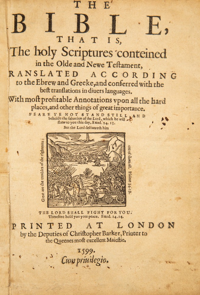 Elizabethan Geneva / Breeches Bible. 'The Bible, that is, The holy ...