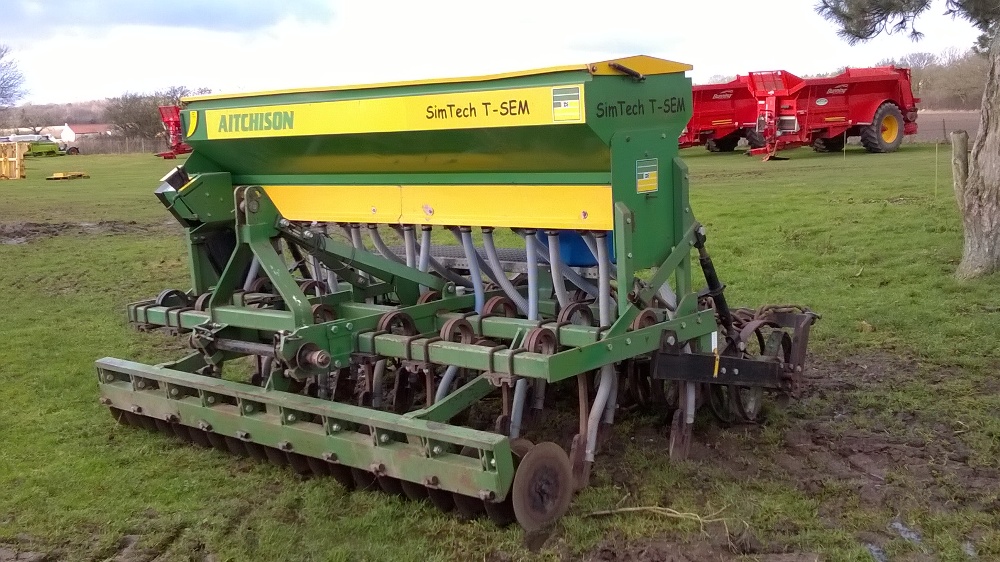 Aitchison Sim Tech T-SEM 3m Grass Drill. Serial No: 104927