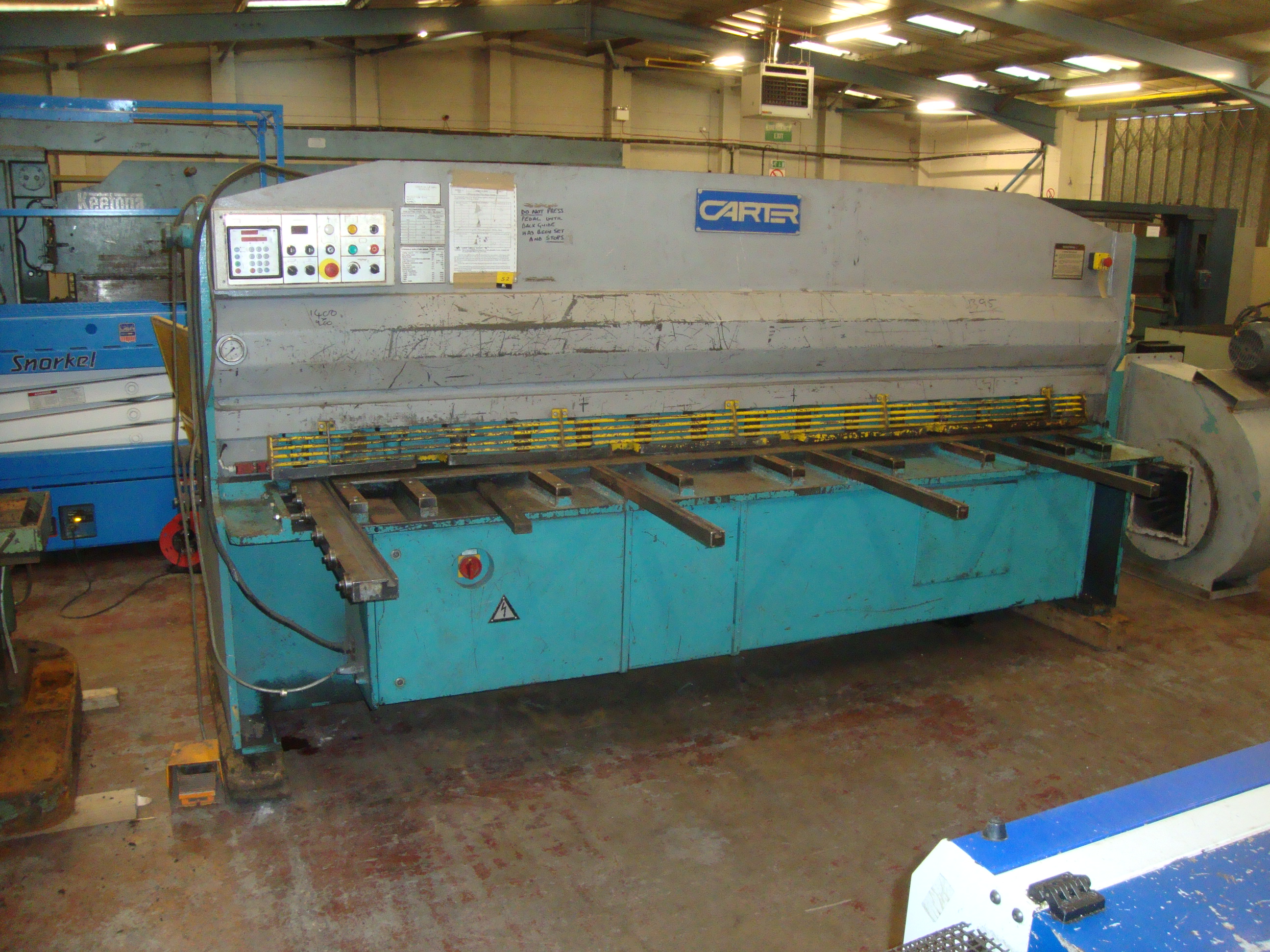 2001 Carter hydraulic guillotine shear model FGH630A, s/n. C308152 ...