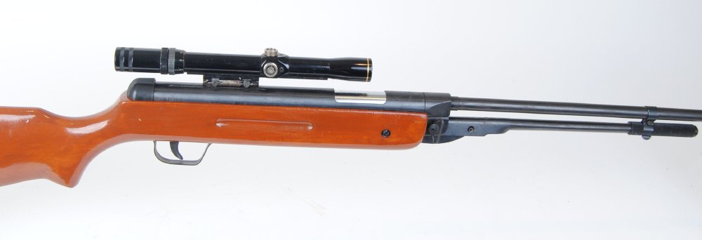 .22 Snow Peak, under lever air rifle with sling swivels and scope