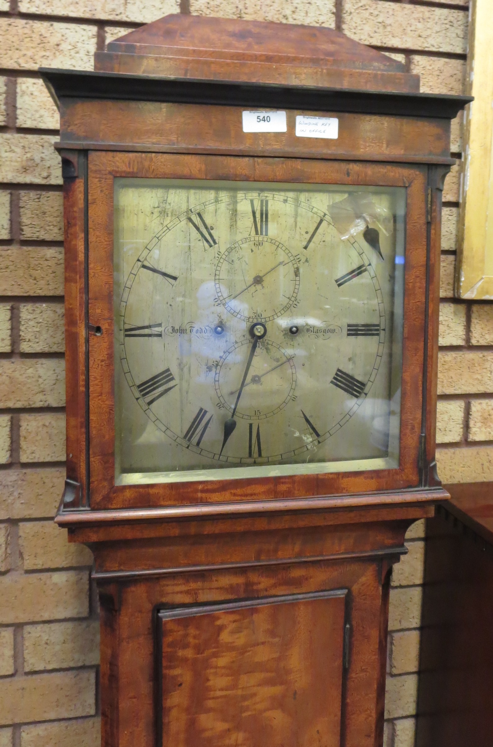 A 19th Century Longcase Clock with square silvered dial inscribed John ...