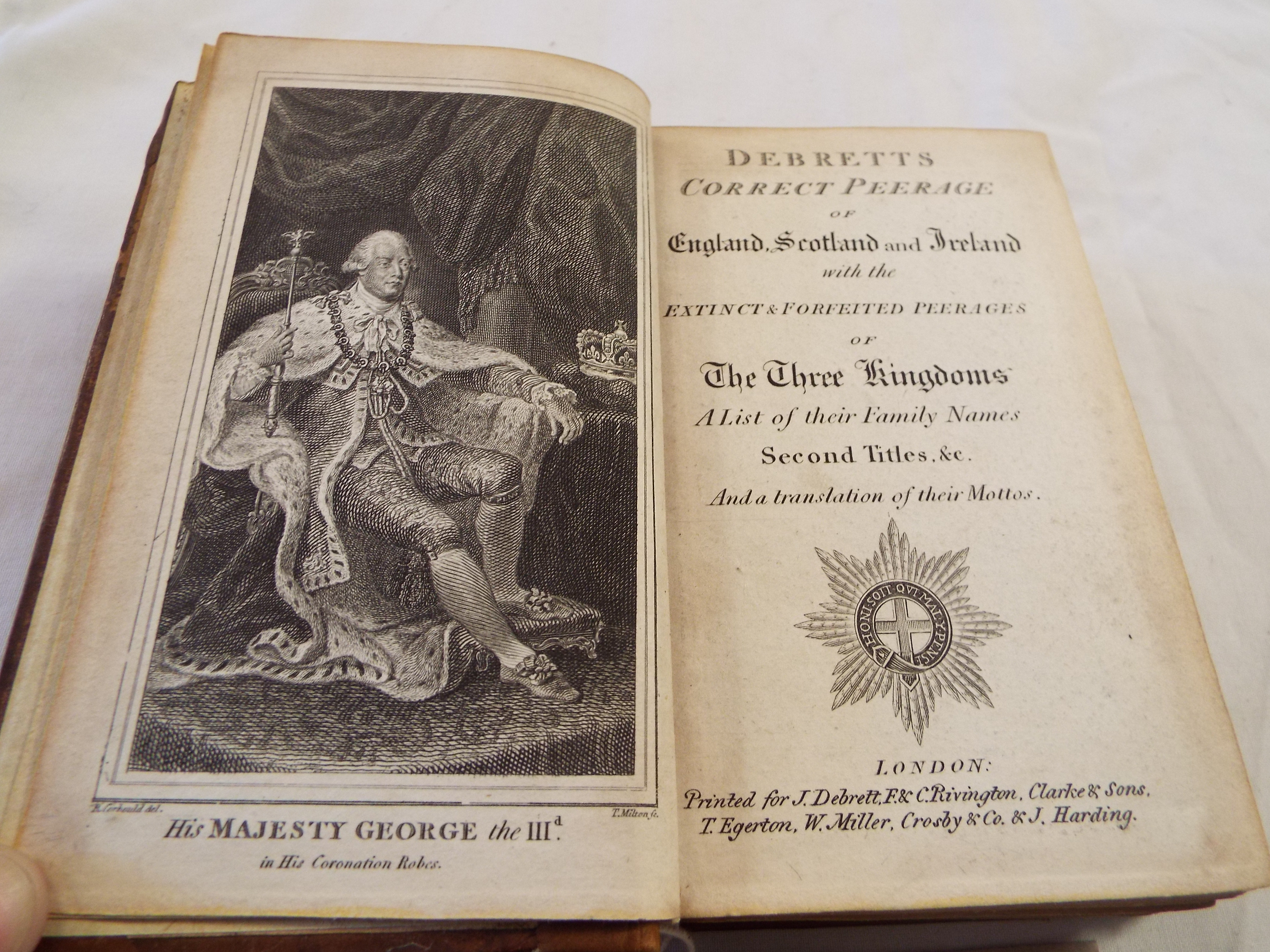'Debretts Correct Peerage of England, Scotland and Ireland...' printed ...