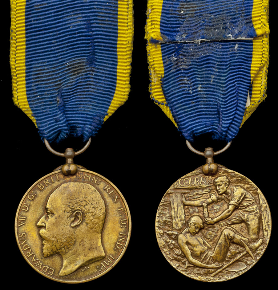 The Highly Emotive Edward Medal (Mines) in Bronze to Workman, Later ...