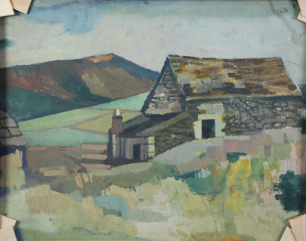 HARRY RUTHERFORD (1903 - 1983) OIL PAINTING ON CANVAS 'Canal Lock' with ...