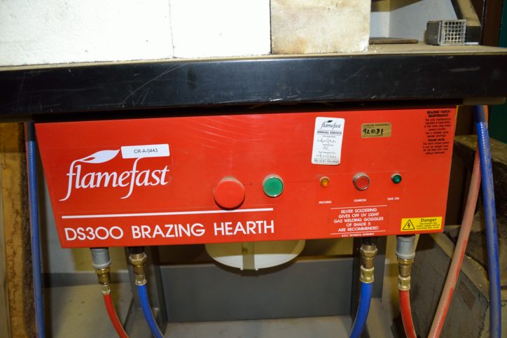 Flamefast DS300 brazing hearth with two torch connections, fume ...