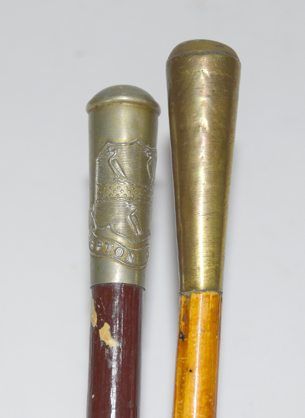 Two WW2 military swagger sticks including Repton OTC