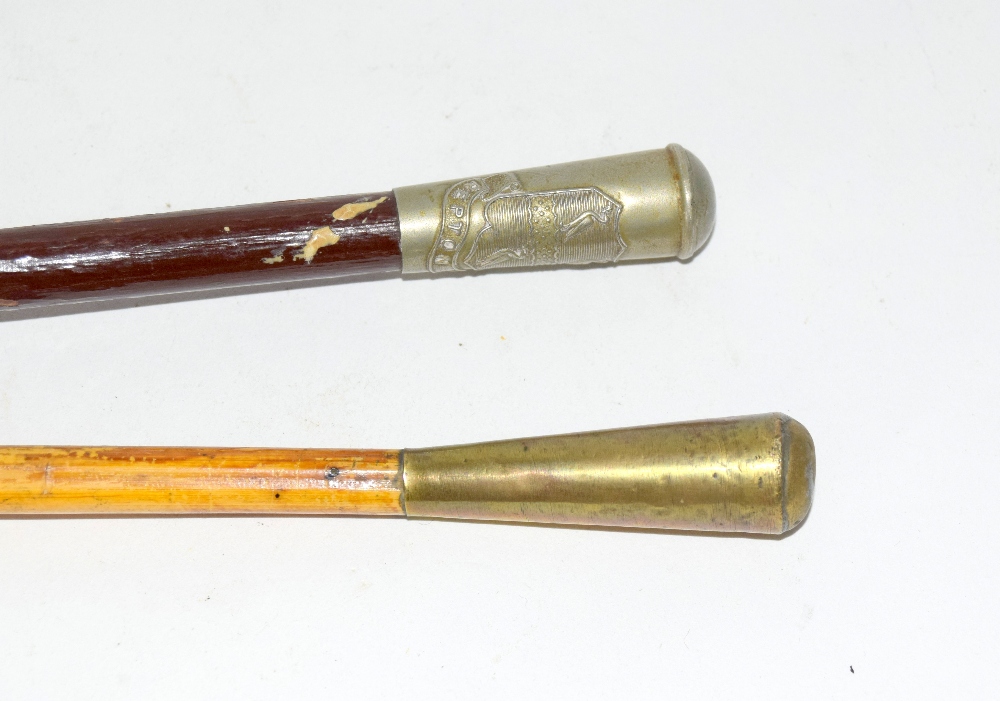 Two WW2 military swagger sticks including Repton OTC