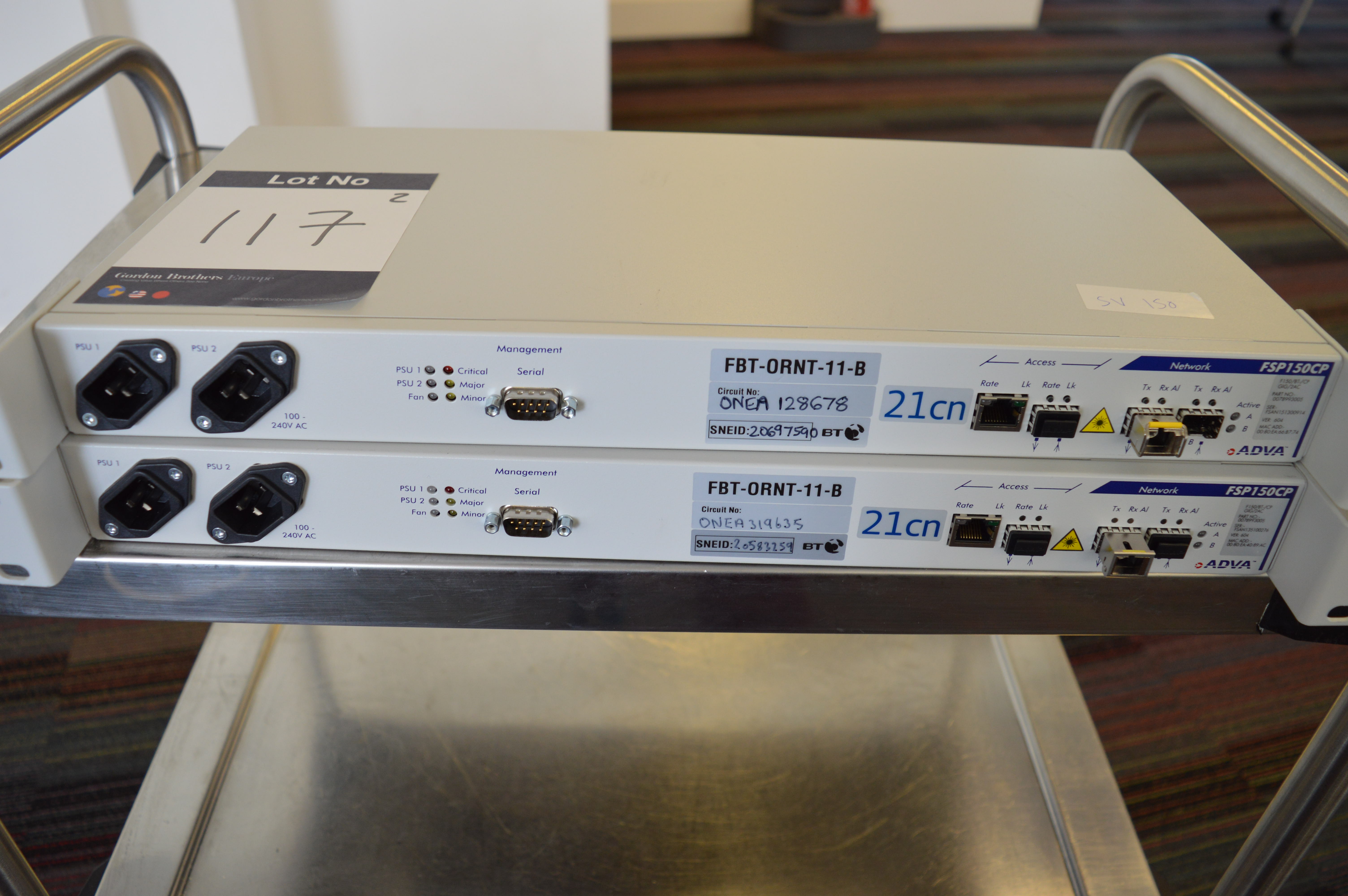 2 x ADVA FSP 150CP (Gigabit optical fibre access)
