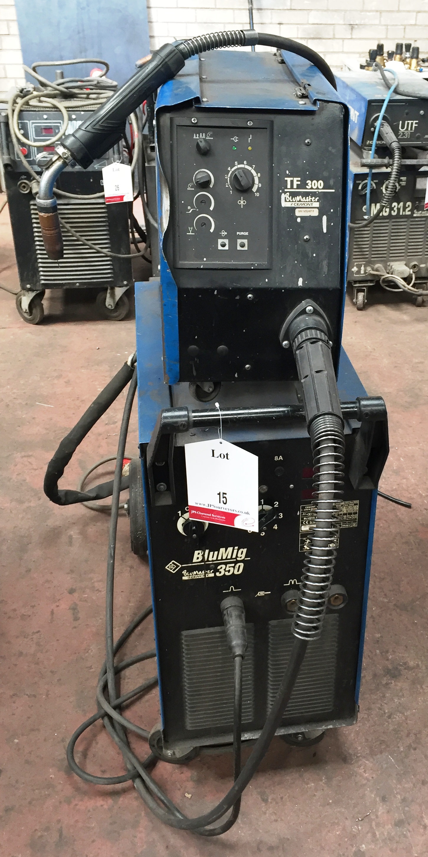 Cemont Mig Welder Model: Blu MIG 350 Serial No: W554452 with wire feed ...