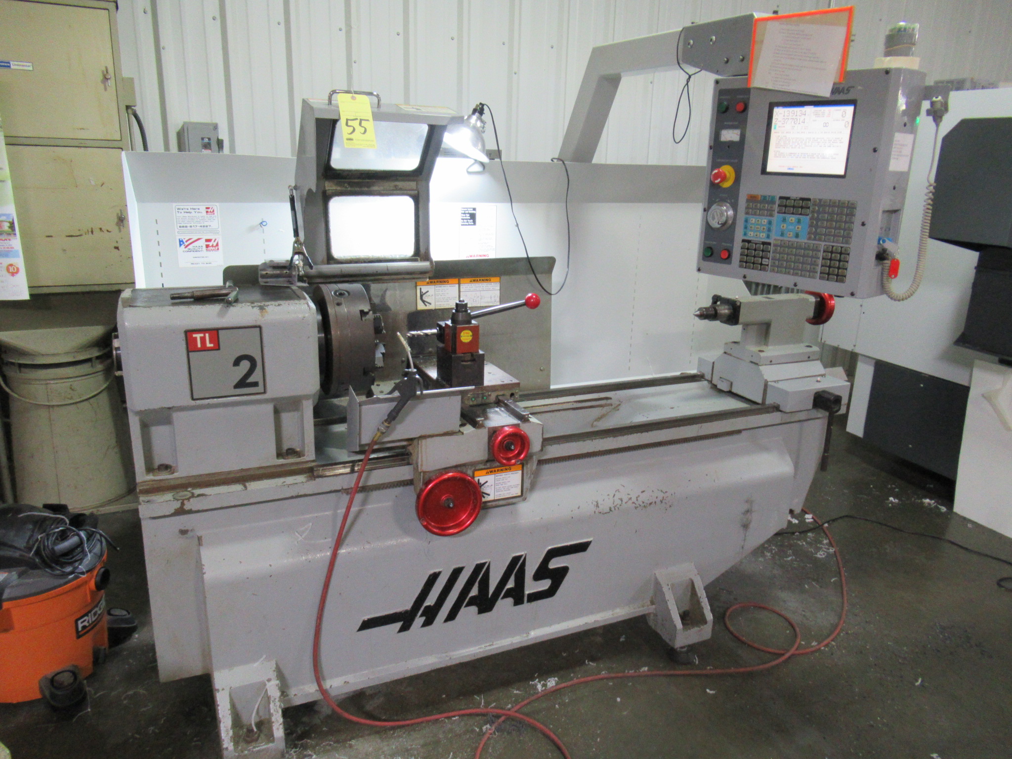 CNC TOOLROOM LATHE, HAAS TL-2, new 2006, 16” swing x 48” between ...