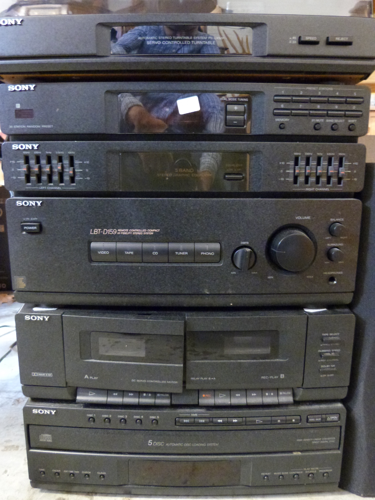 Sony tower stereo system with speakers